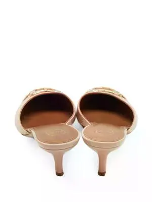 MALONE SOULIERS Missy Croc-embossed Heeled Mules