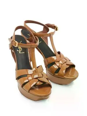 Saint Laurent Tribute Leather Platform Sandals