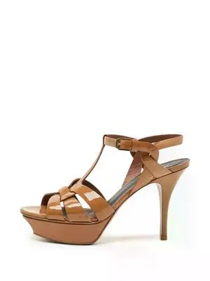 Saint Laurent Saint Laurent Tribute Leather Platform Sandals Brown
