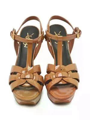 Saint Laurent Tribute Leather Platform Sandals