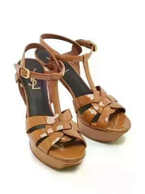 Saint Laurent Tribute Leather Platform Sandals