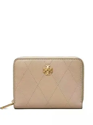 Tory Burch Small Charlie Quilted Zip-around Wallet - Neutrals