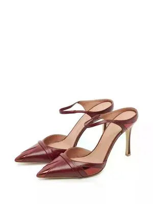 MALONE SOULIERS Uma Two-tone Leather Heeled Mules - Red
