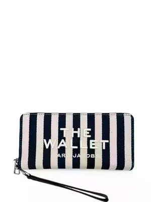 Marc Jacobs The Wallet Striped Embroidered Wallet - Blue