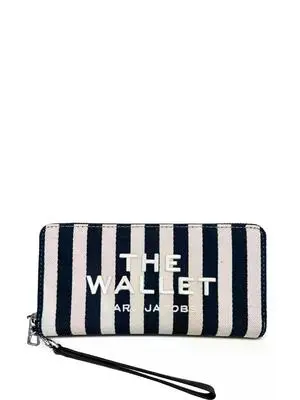 Marc Jacobs The Wallet Striped Embroidered Wallet - Blue