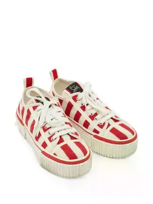 CHRISTIAN LOUBOUTIN Super Pedro Striped Platform Sneakers