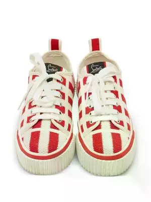 CHRISTIAN LOUBOUTIN Super Pedro Striped Platform Sneakers
