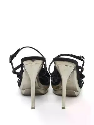 Versace Embellished Slingback Stiletto Sandals