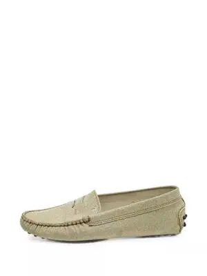 TOD'S Gommino Glitter-embellished Loafers - Gold