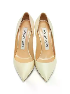 SERGIO ROSSI Beige Satin Pumps