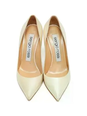 SERGIO ROSSI Beige Satin Pumps