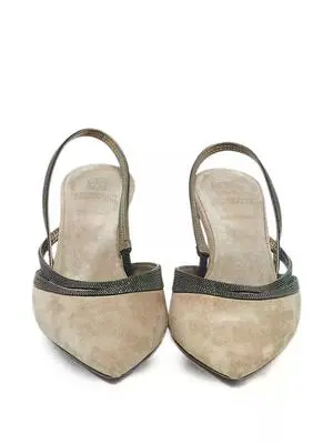 Brunello Cucinelli Embellished Slingback Pumps