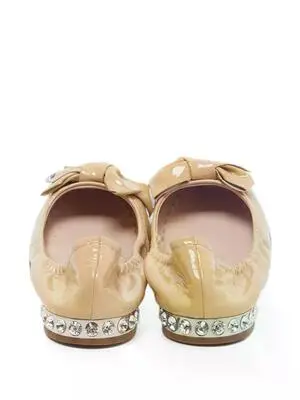 Miu Miu Crystal Embellished Ballet Flats