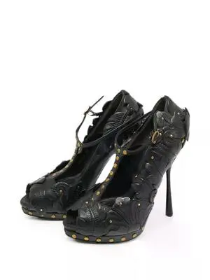 Alexander McQueen Studded Floral Appliqué Pumps