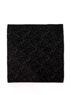 Emporio Armani Monogram Jacquard Scarf - Black