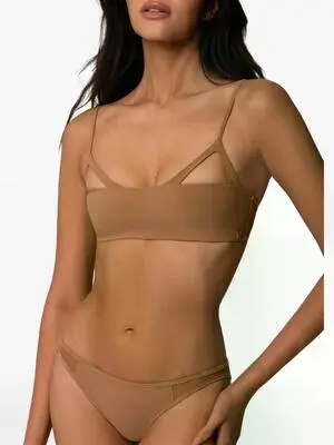 Kiki De Montparnasse Mesh Cut-out Bikini Bottom - Neutrals