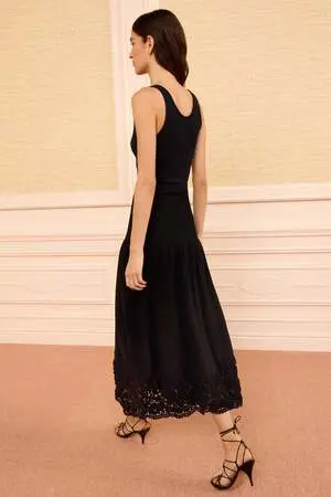 Ulla Johnson Leona Crochet Midi Skirt - Noir