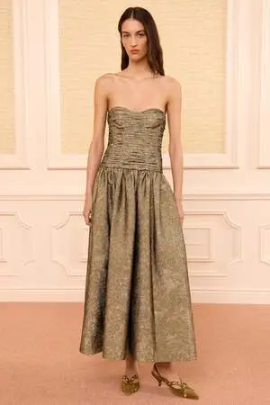 Ulla Johnson Lumina Strapless Taffeta Dress
