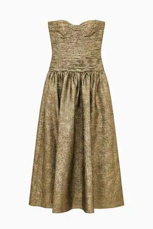 Ulla Johnson Lumina Strapless Taffeta Dress
