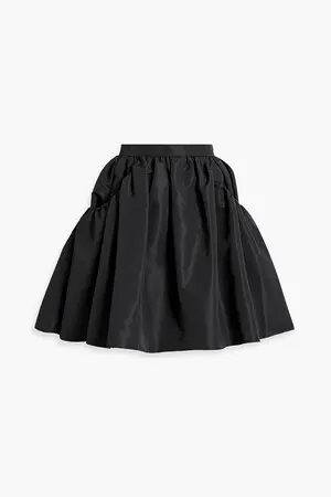 Alexander McQueen Gathered Taffeta Mini Skirt - Black
