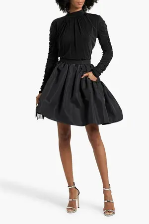 Alexander McQueen Gathered Taffeta Mini Skirt