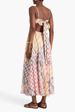 Zimmermann Cutout Checked Cottonpoplin Maxi Dress