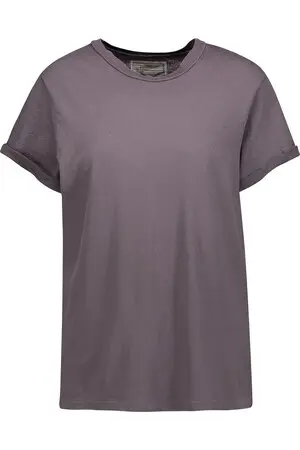 Current/Elliott The Rolled Sleeve Glittered Cottonjersey Tshirt - Grape