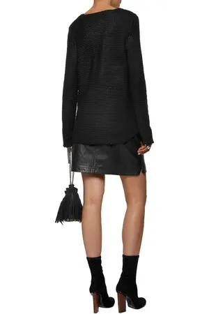 RtA Jules Distressed Coatedcotton Sweater