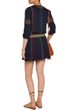 Alice + Olivia Alice Olivia Jolene Embroidered Voile Mini Dress