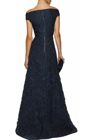 Roland Mouret Offtheshoulder Printed Organza Gown