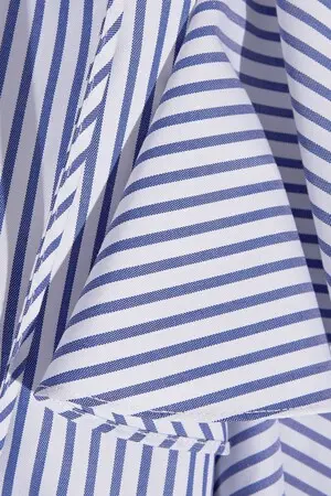 Caroline Constas Nina Ruffled Striped Cotton Oxford Jacket