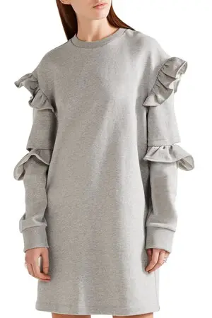 SJYP Cutout Ruffled Cotton-terry Mini Dress