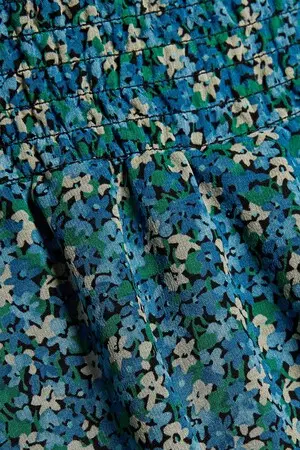 Philosophy Di Lorenzo Serafini Smocked Printed Silk Chiffon Maxi Dress