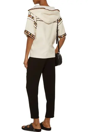 Isabel Marant Étoile Berit Embroidered Wool Hooded Top