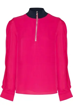 3.1 Phillip Lim Silk Crepe De Chine Blouse - Fuchsia
