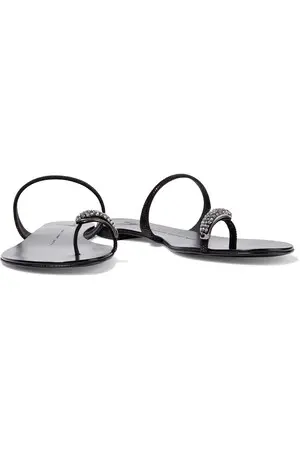 GIUSEPPE ZANOTTI Crystalembellished Suede Sandals