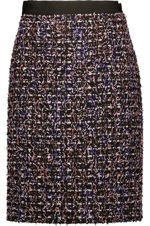 Giambattista Valli Grosgraintrimmed Frayed Tweed Mini Skirt - Violet