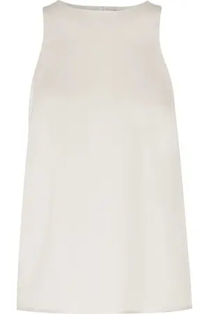 Halston Embellished Silkblend Top - Ivory