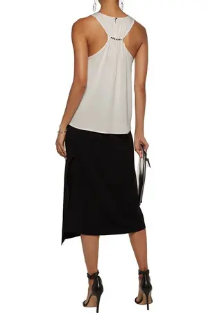 Halston Embellished Silkblend Top