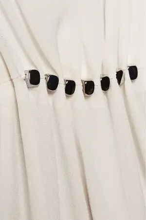 Halston Embellished Silkblend Top
