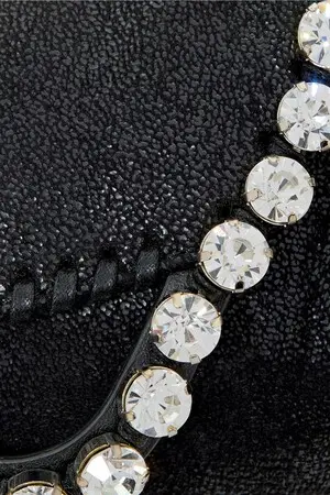 Stella McCartney Crystal-embellished Faux Brushed Leather Clutch
