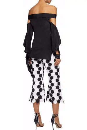 Roland Mouret Offtheshoulder Cutout Silkcady Blouse
