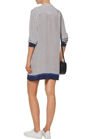 Equipment Belen Pinstriped Silk Mini Shirt Dress