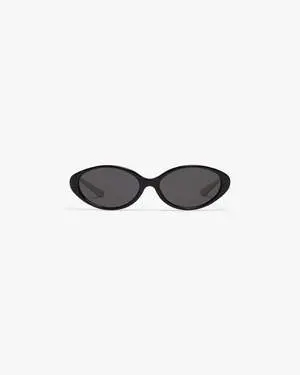 Casablanca Black Oval Curve Sunglasses By