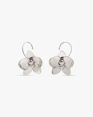 Casablanca Silver Orchid Brass Earrings - Multicolor