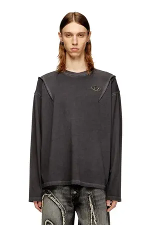 DIESEL® Long-sleeve T-shirt With Faded Effect - Grey