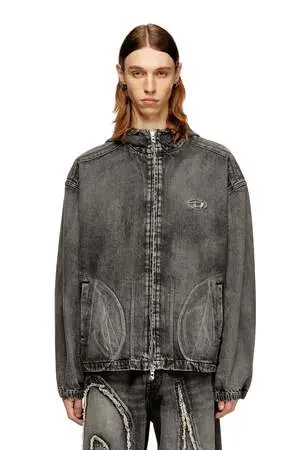 DIESEL® Hooded Jacket In Faded Denim