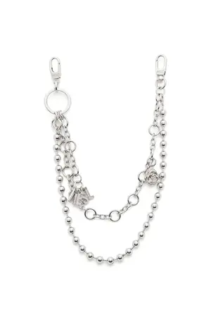DIESEL® Metal Charm With Chains And Pendants - Silver