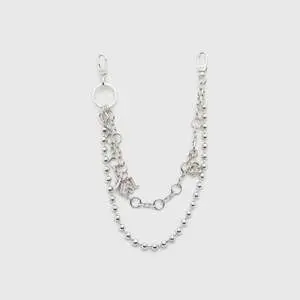 DIESEL® Metal Chain Charm Accessory With Rose Pendant - Silver