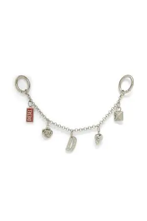 DIESEL® Metal Chain Charm With Iconic Pendants - Silver